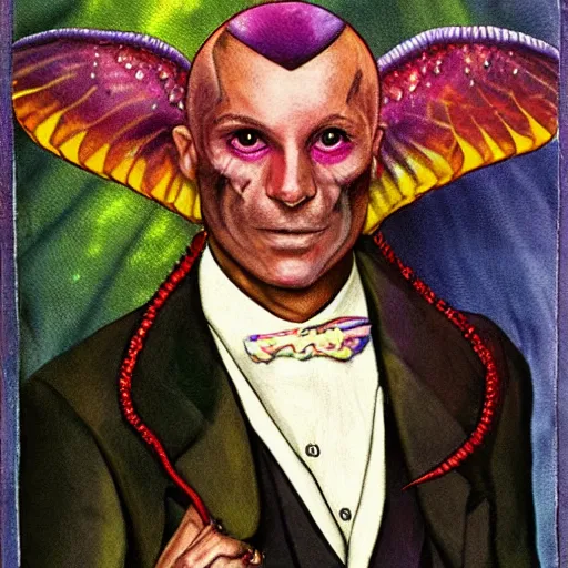 a man with infernal devil wings in an iridescent | Stable Diffusion | OpenArt