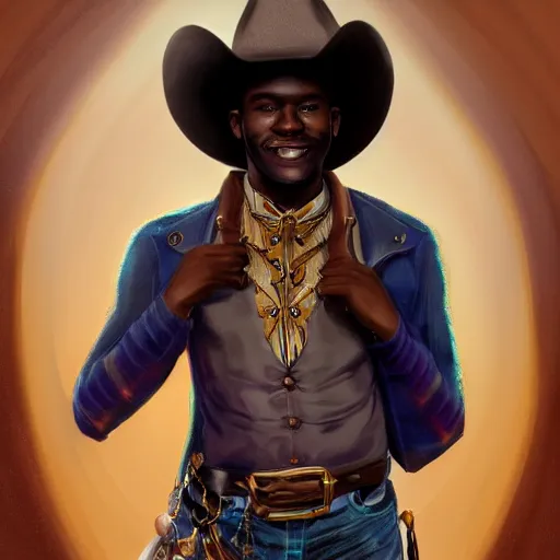 a handsome regal young African-American cowboy with a | Stable Diffusion | OpenArt