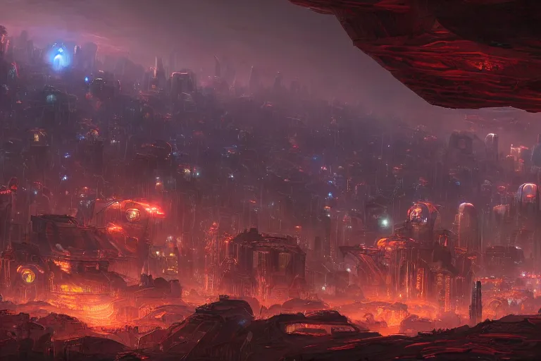 an epic landscape view of a sprawling science fiction | Stable ...