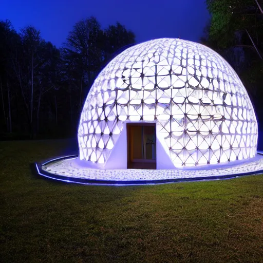 geodesic house with led strip lights integrated with | Stable Diffusion ...