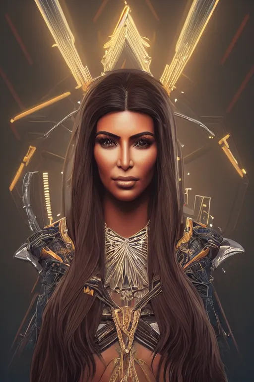 symmetry!! portrait of kim kardashian in the style of | Stable ...