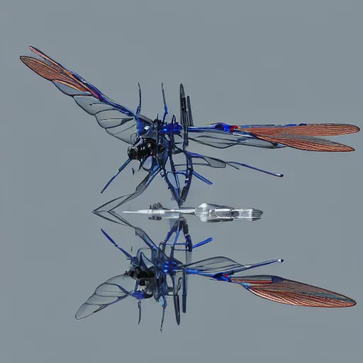 a mechanized dragonfly with wings spread out, 3 | Stable Diffusion