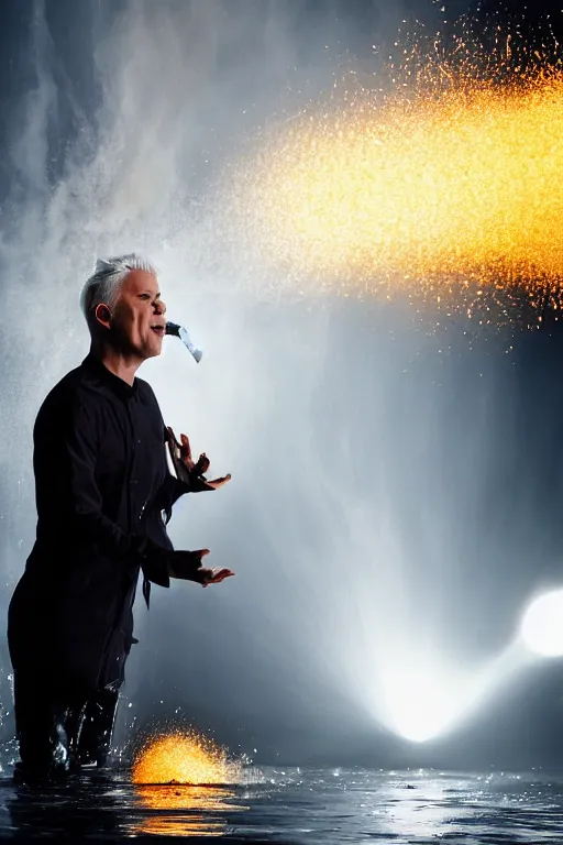 scooter singer baxxter with white hair standing in | Stable Diffusion ...