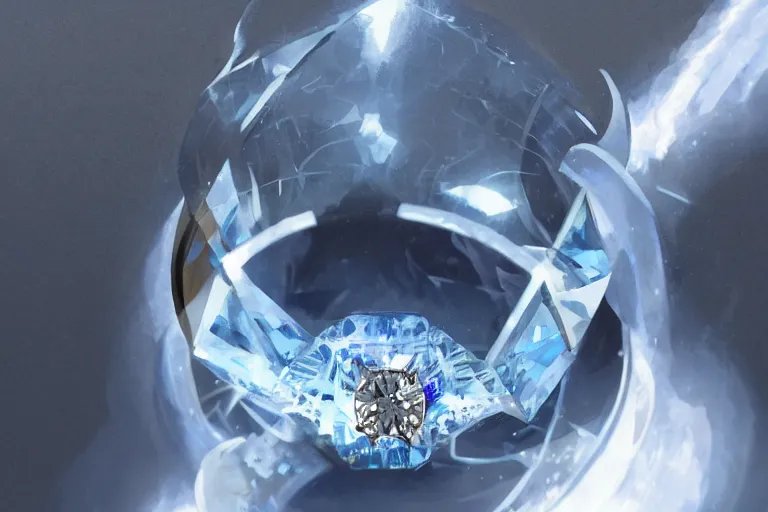 magic ring with a diamond, engraving, fire, ice, d & | Stable Diffusion ...