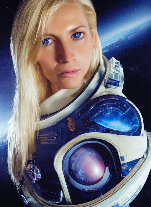 closeup portrait of a blonde alien plejaren woman | Stable Diffusion ...