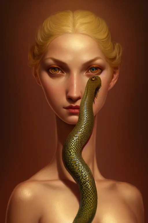 a portrait of a serpent humanoid creature, | Stable Diffusion | OpenArt