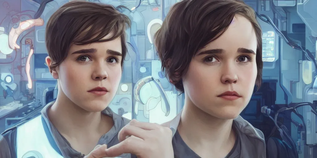 character portrait of Ellen Page as a nonbinary | Stable Diffusion | OpenArt