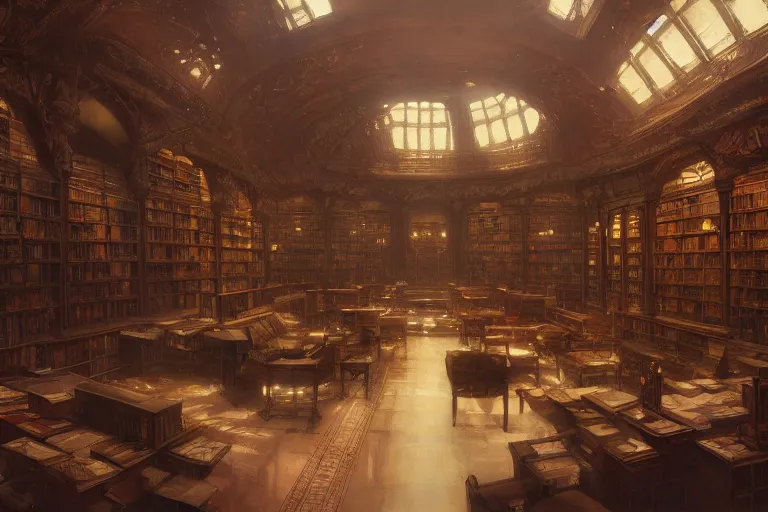 arcane library interior, intricate, elegant, highly | Stable Diffusion ...