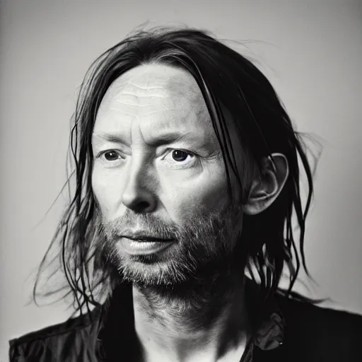 Thom Yorke singer songwriter long beard, a photo by | Stable Diffusion | OpenArt