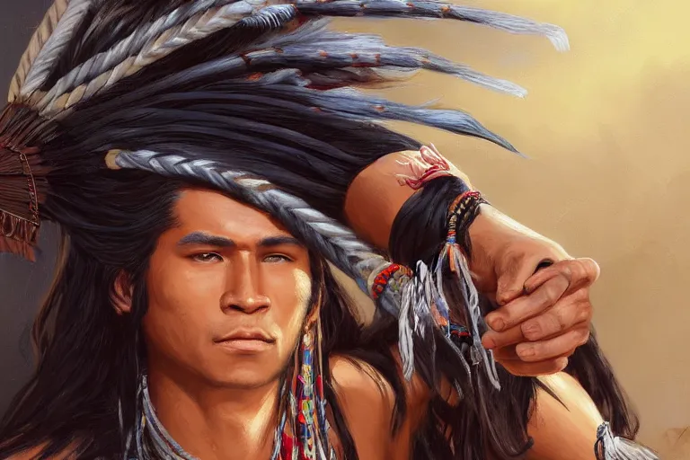 young native american man giving the middle finger | Stable Diffusion ...