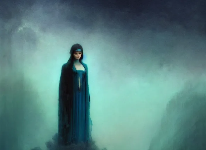 blue - turquoise fog in the void, black background | Stable Diffusion ...