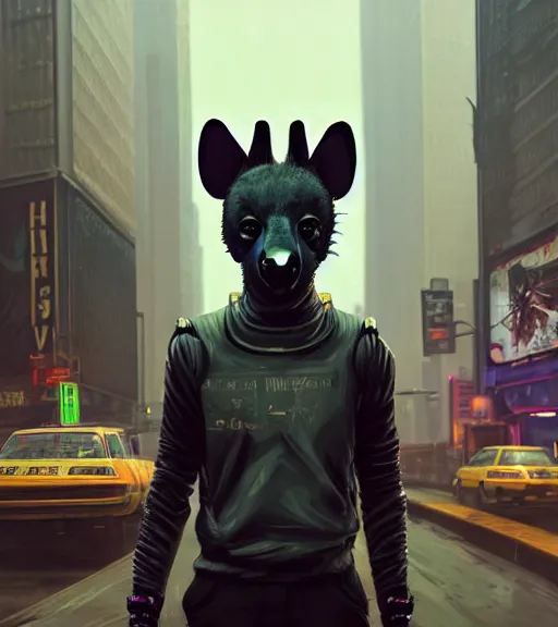 new york city portrait of sleek black tech furry | Stable Diffusion ...