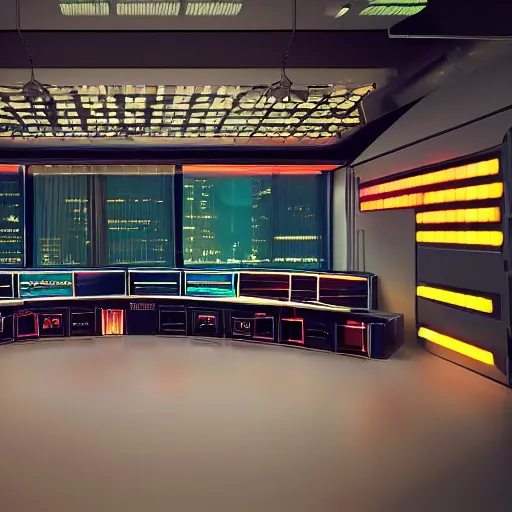 wide angle photo of 60‘s retro space control room from | Stable ...