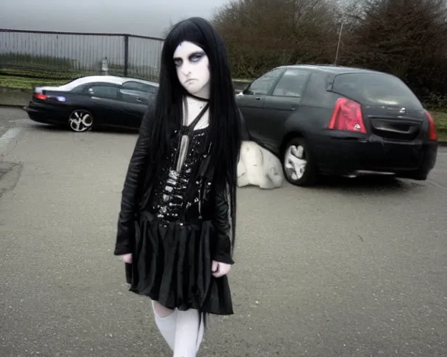 poor quality digital photo of a goth emo girl, tesco | Stable Diffusion ...