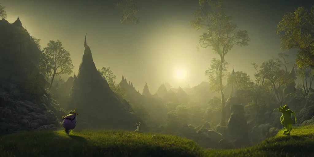 shrek as a moon, volumetric light, detailed, | Stable Diffusion