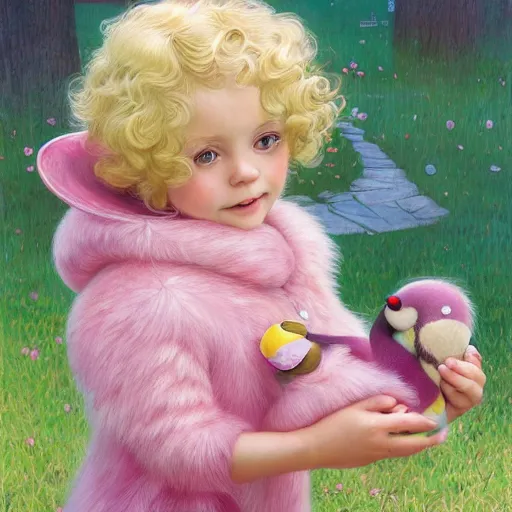 a beautiful little blonde toddler girl with short | Stable Diffusion ...