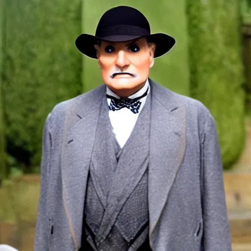 hercules poirot and his little grey cells | Stable Diffusion