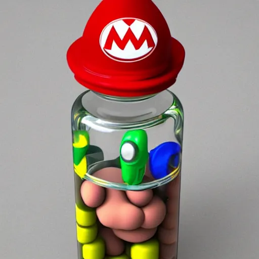 mario trapped in a pill bottle | Stable Diffusion | OpenArt