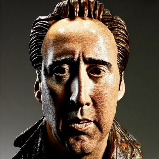 uhd sculpture of nicholas cage made out of rusted | Stable Diffusion ...