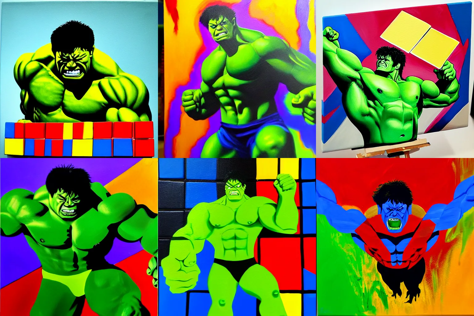 abstract painting of The Incredible Hulk winning the | Stable Diffusion ...