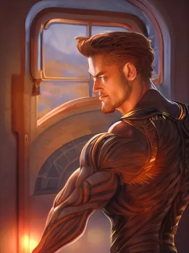 a handsome man, flirting at the gym. intricate, | Stable Diffusion ...