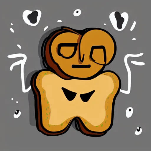 anthropomorphic bread toast character, with black | Stable Diffusion ...