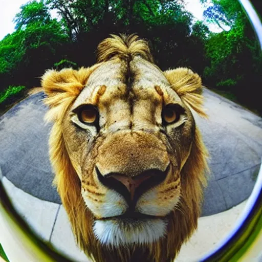 fisheye photo of a lion | Stable Diffusion | OpenArt