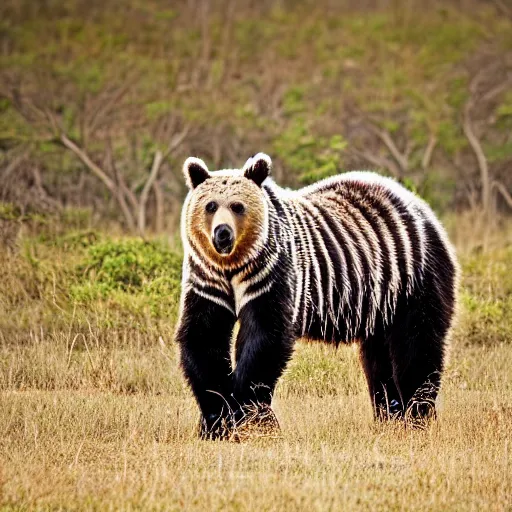 a bear - zebra - hybrid, animal photography | Stable Diffusion | OpenArt