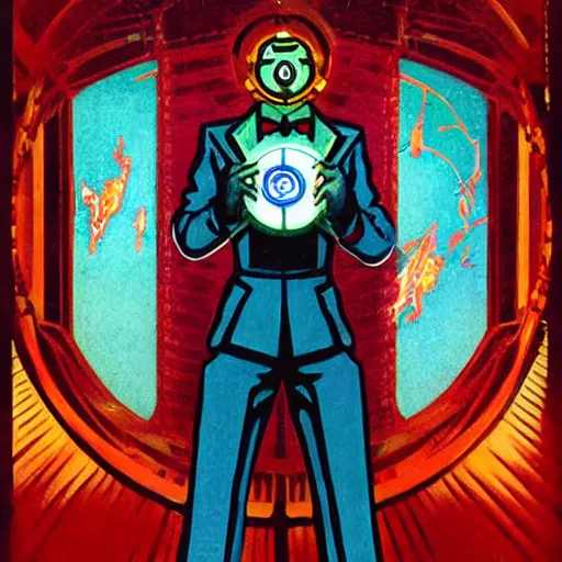 bioshock disco king Nikola Tesla atop the elevator | Stable Diffusion ...