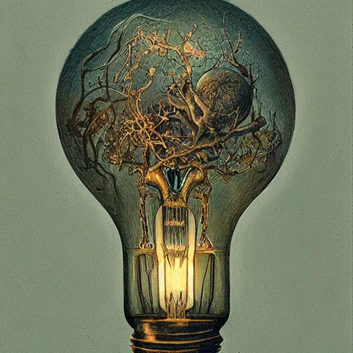 light bulb extremely detailed painting by Gerald Brom | Stable Diffusion