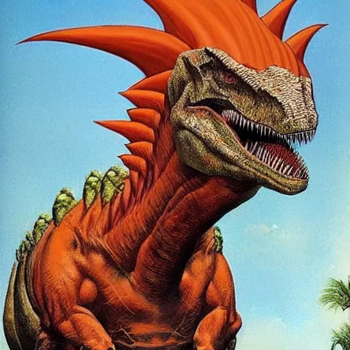 donald trump's head on a rampaging tyrannasaurus rex | Stable Diffusion ...