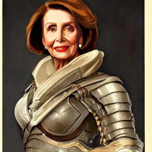 Nancy Pelosi Warret Buffett War Machine artstation, by | Stable Diffusion