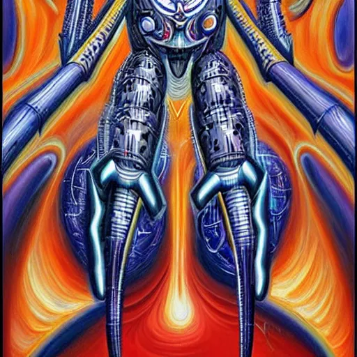 alex grey painting of aliens and mecha | Stable Diffusion