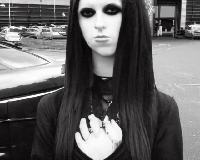 poor quality digital photo of a goth emo girl, tesco | Stable Diffusion ...