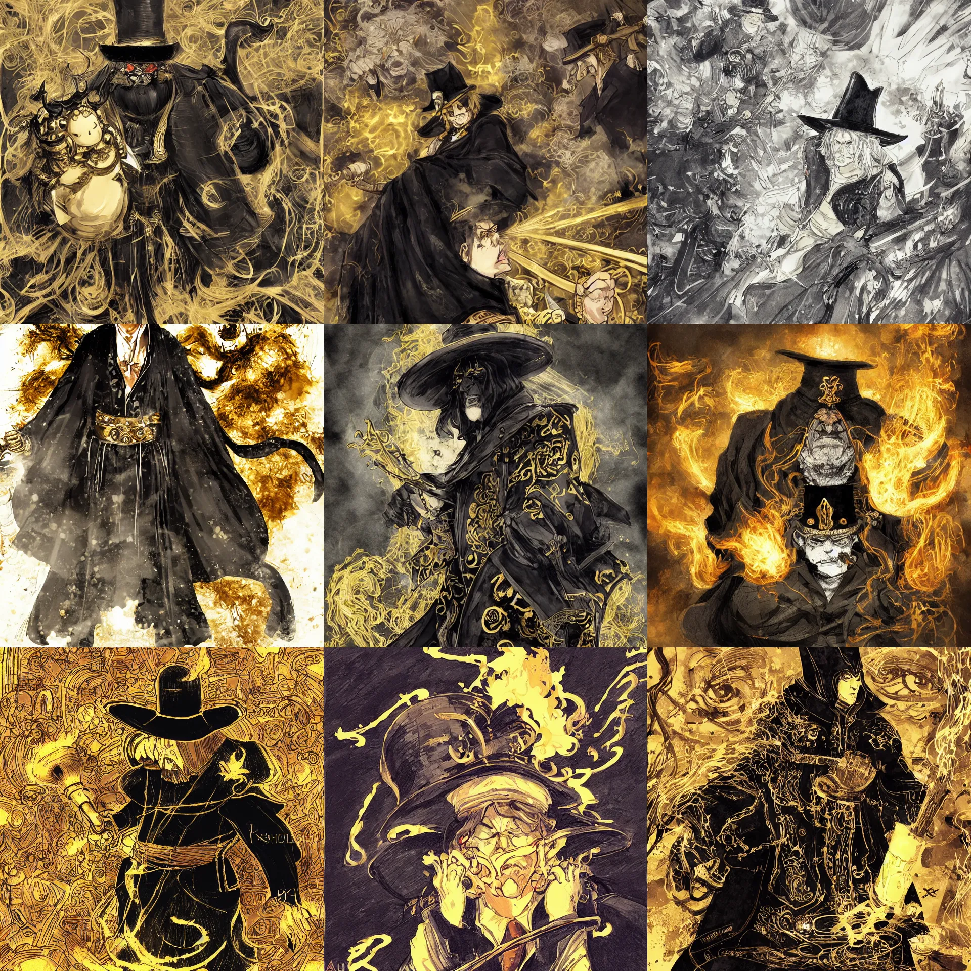 dressed in black robes and high hats, robes with | Stable Diffusion ...