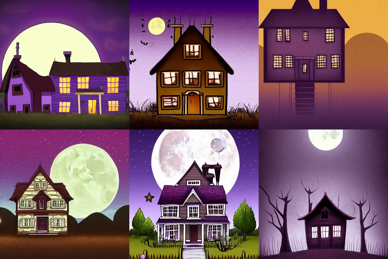 A Creepy House Under A Full Moon Detailed Cartoon Stable Diffusion A Creepy House Under A Full Moon Detailed Cartoon Stable Diffusion