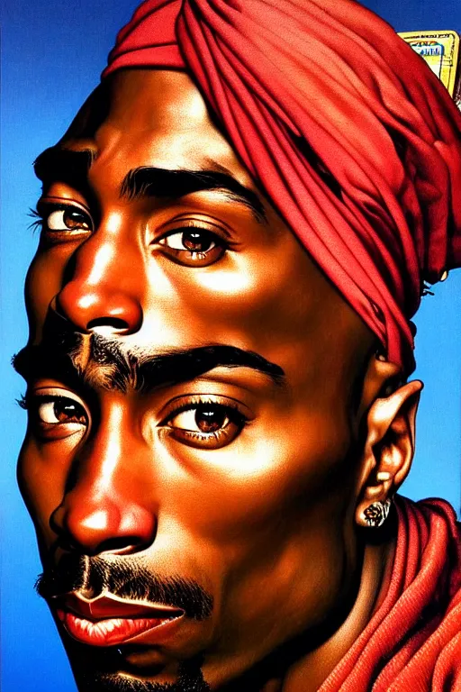 a highly detailed beautiful portrait of tupac shakur | Stable Diffusion ...