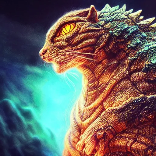 photorealistic godzilla cat. hyperdetailed | Stable Diffusion | OpenArt
