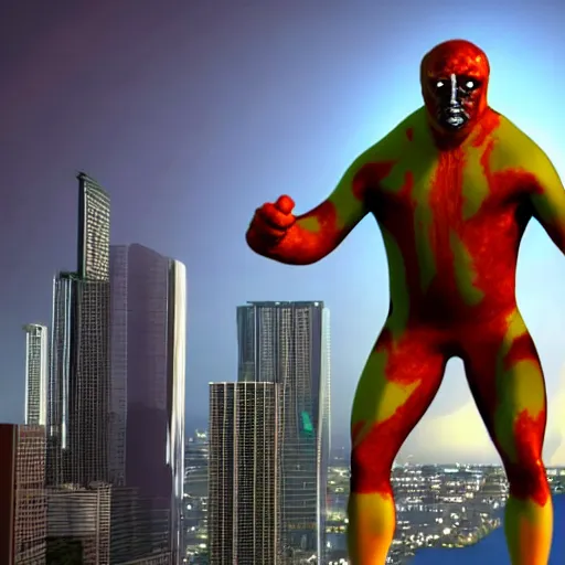A mutated wrestler mutant person in a spandex suit | Stable Diffusion ...