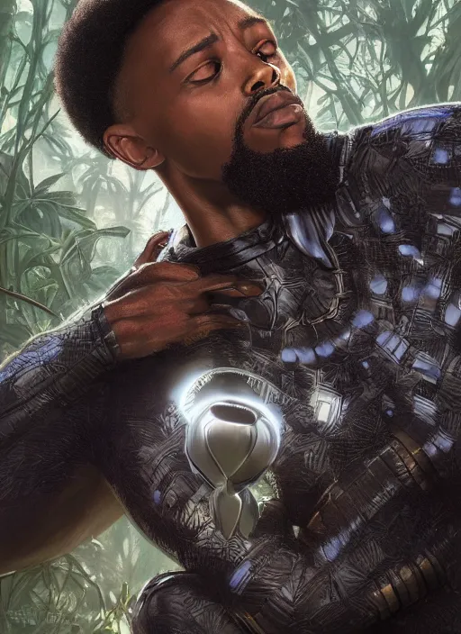 portrait of Black Panter Chad Bosewick, sigma male, | Stable Diffusion ...