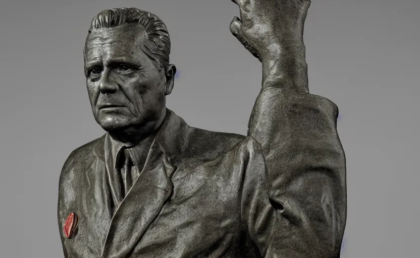 60s movie still of a bronze statue of Josip Broz Tito, | Stable ...