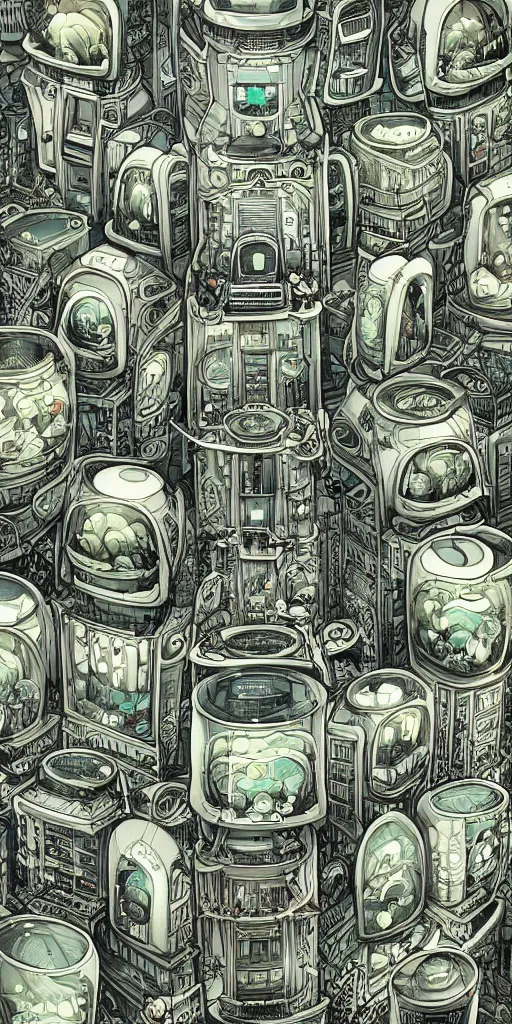 crazy alien apartments pods extremely detailed, sharp | Stable ...