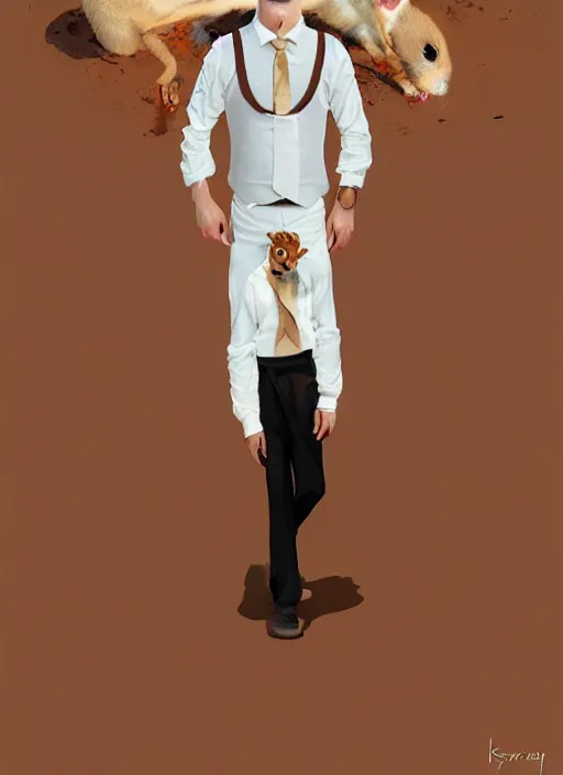 Character portrait of a happy furry anthro stoat | Stable Diffusion ...