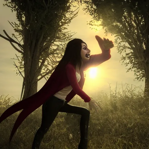 Ultra realistic Vampire getting scared by the sun light | Stable Diffusion