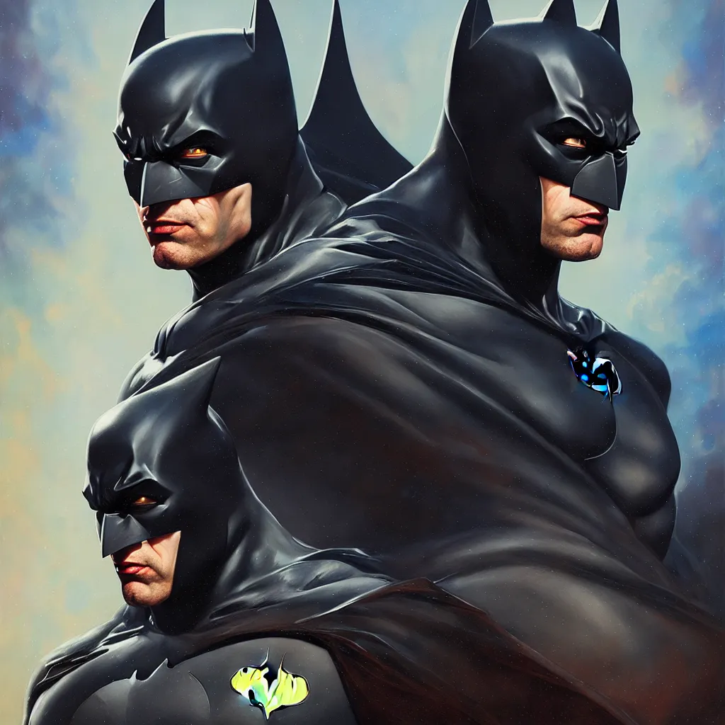 a portrait of batman standing with the batmobile by | Stable Diffusion ...