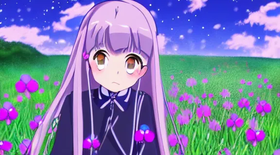Chaika sitting in a field of Ghibli Clover | Big Moon | Stable ...