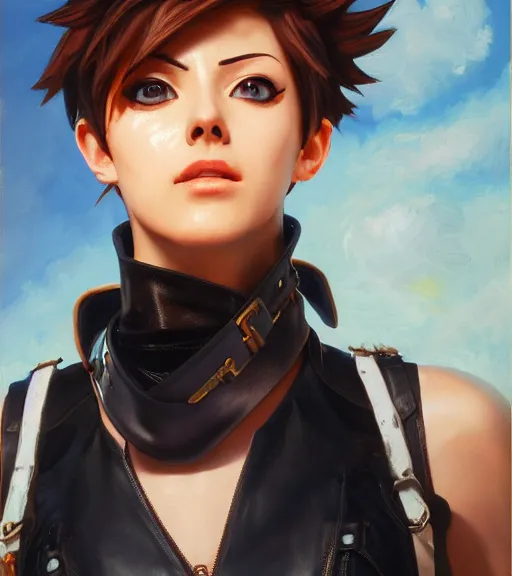 oil painting of tracer overwatch in a field wearing | Stable Diffusion ...