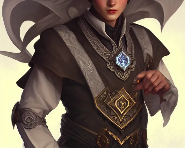 young shadow mage male, wearing a vest with diamond | Stable Diffusion ...