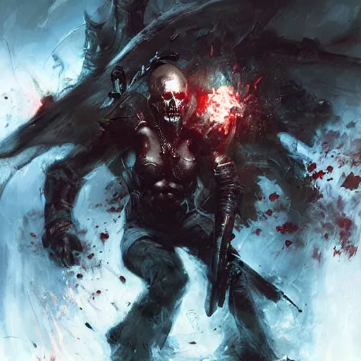 death ripper, epic scene, paint by Raymond Swanland | Stable Diffusion ...