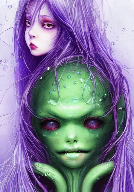 beautiful portrait of a slime woman's face by aramaki | Stable ...